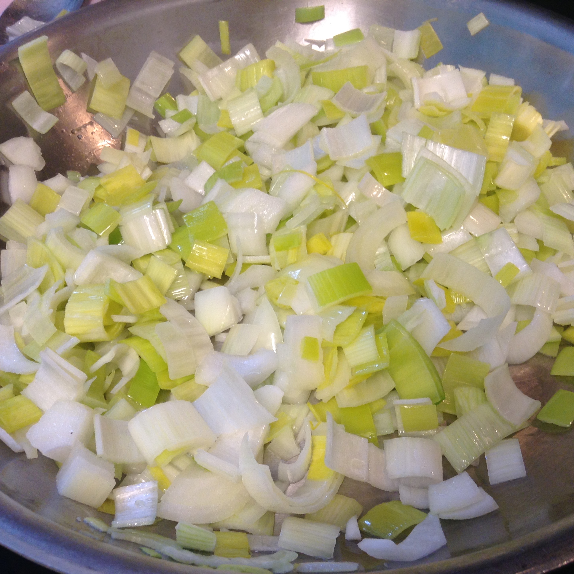 Cut onions and leeks cooking in pan - Transform Health